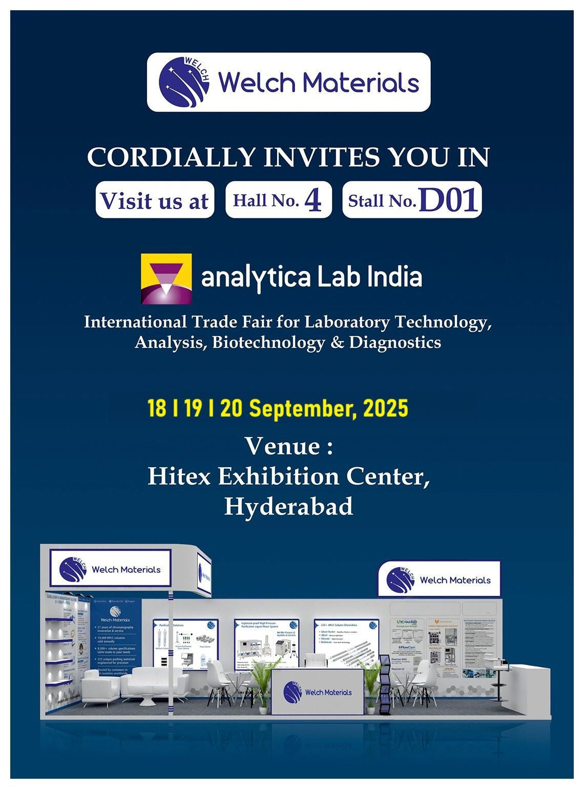 Analytica Lab India 2025 Hyderabad Welch Materials Inc