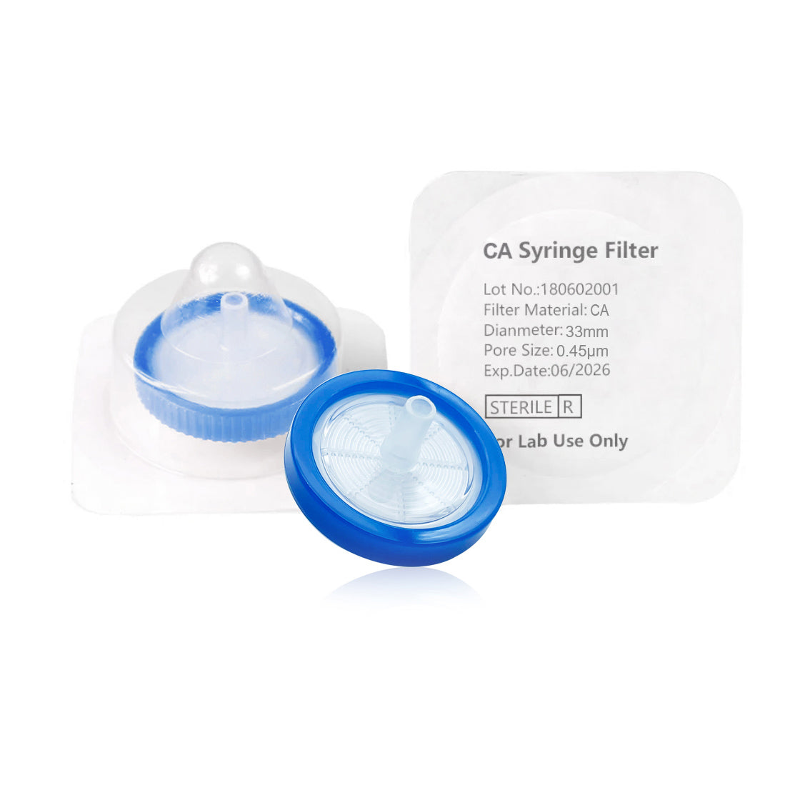 Syringe Filter, CA, Sterile, Dia. 33mm, Pore 0.45μm, 50pcs/pk, 10pk/ca ...
