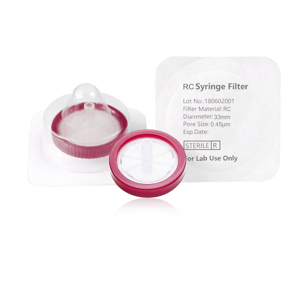 Syringe Filter, RC, Sterile, Dia. 33mm, Pore 0.45µm, 50pcs/pk, 10pk/ca ...
