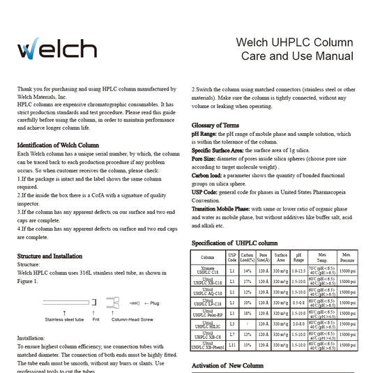 User Manuals – Welch Materials, Inc.