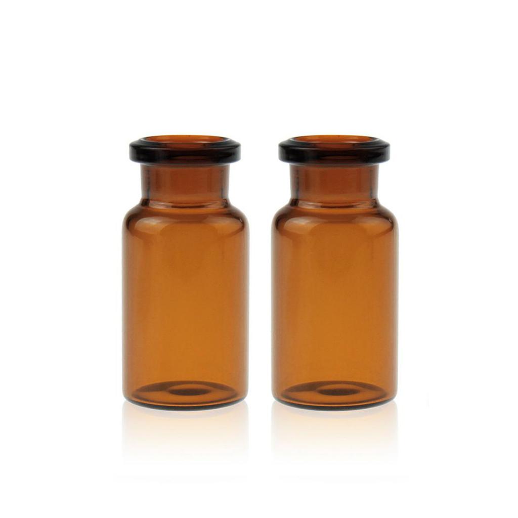 10mL Amber Glass 22.5×46mm Crimp Headspace Vial. 20mm Beveled Edge. Fl ...