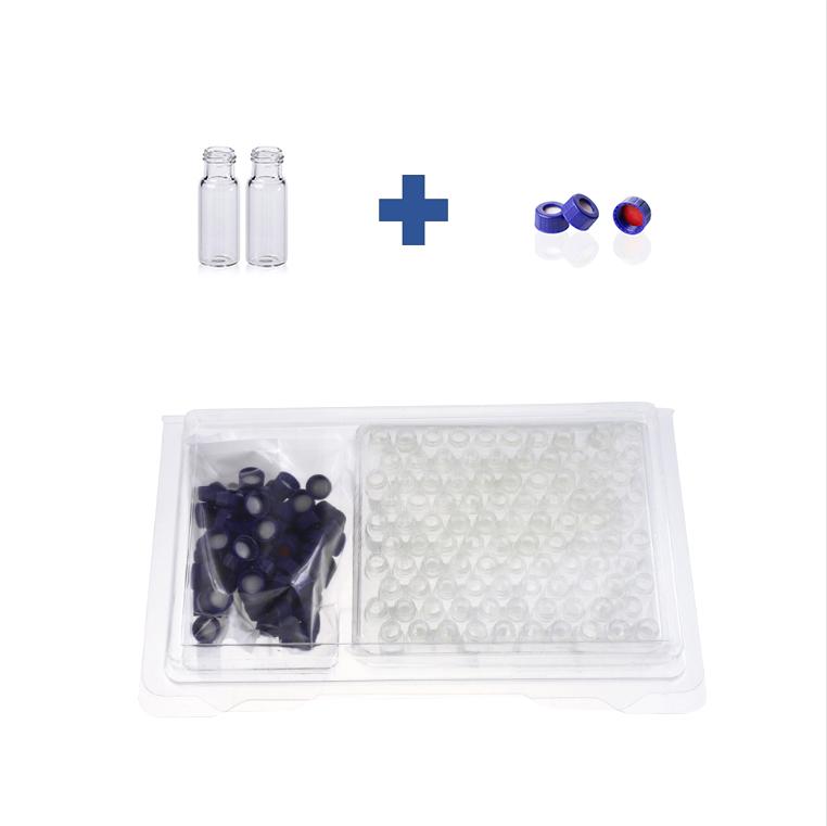 2mL Clear Glass 12×32mm Flat Base 9-425 Screw Thread Vial. Blue 9-425 ...
