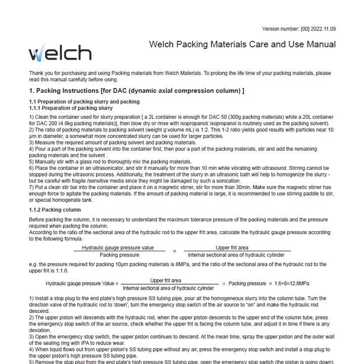 User Manuals – Welch Materials, Inc.